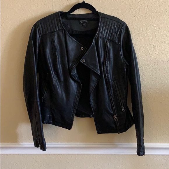 Topshop | Jackets & Coats | Topshop Faux Leather Moto Jacket | Poshmark